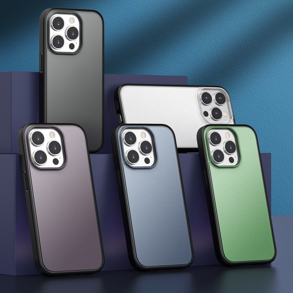 D-Pro Matte Hybrid etui matowe obudowa iPhone 14 (Black + Blue) | Apple ...