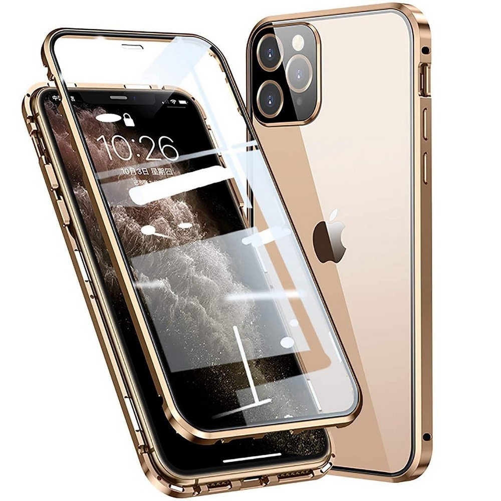 360° AluGlass Case etui magnetyczne aluminium + szkło do iPhone 12 Pro ...